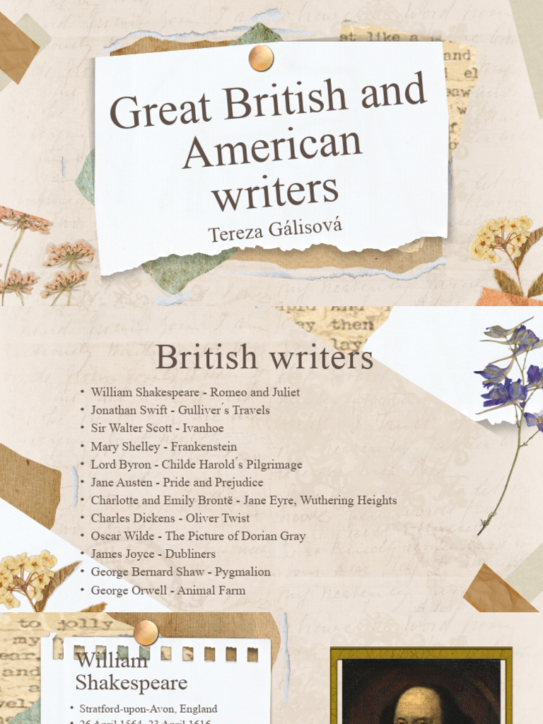British and American Literary Icons | PDF | William Shakespeare ...
