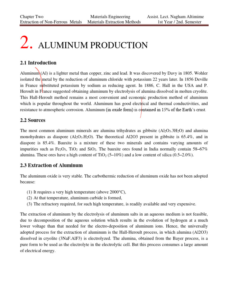 Aluminium Production | PDF | Aluminium | Aluminium Oxide