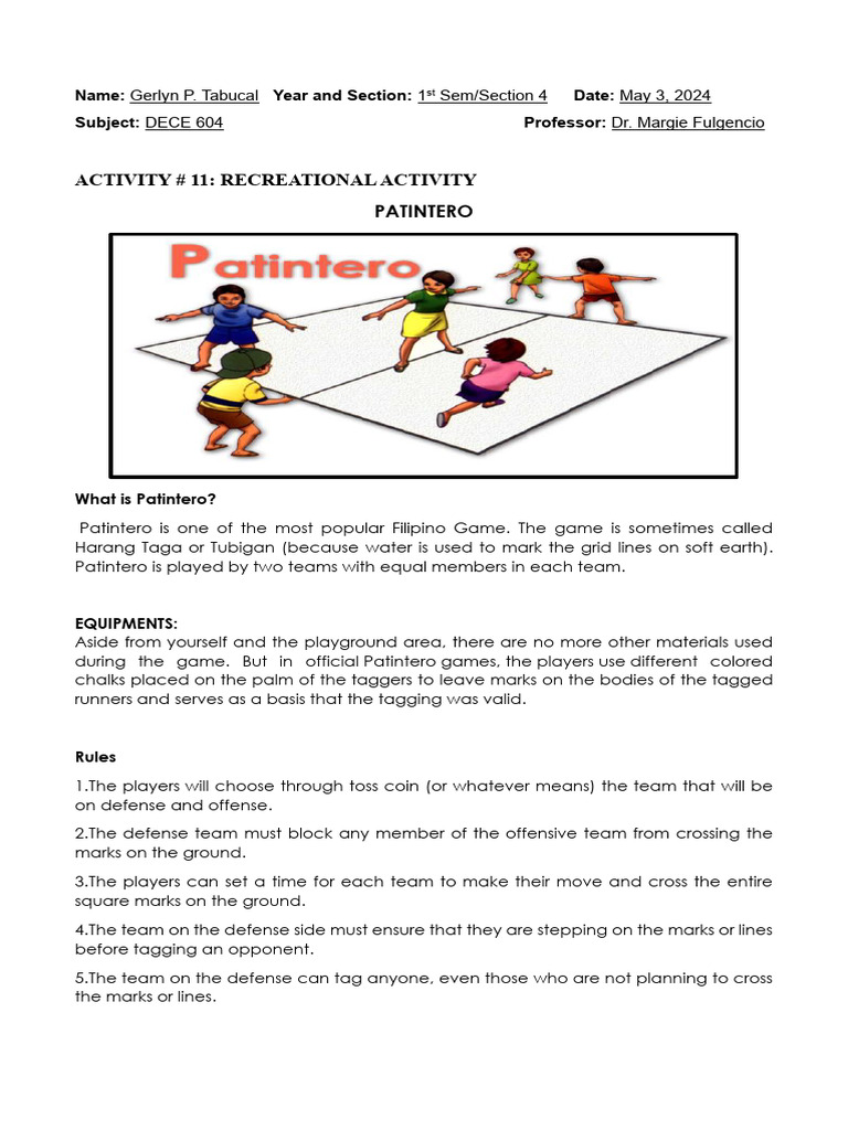 Recreational Activity | PDF | Sports & Recreation