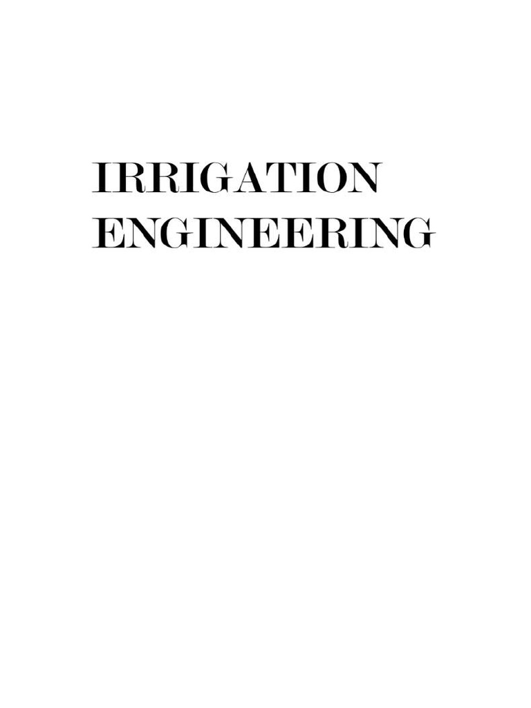 IRRIGATION - Civil Engineering Short Notes | PDF