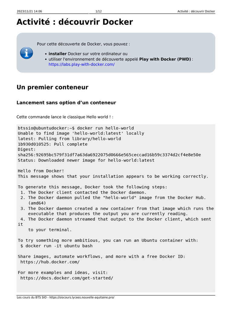Activite Decouvrir Docker | PDF | Serveur (Informatique) | Informatique