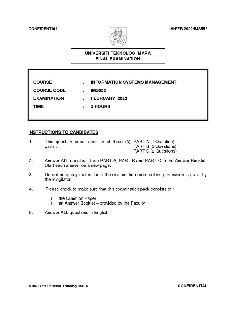 Ims552 Feb 2022 | PDF | Enterprise Resource Planning | Management Information System