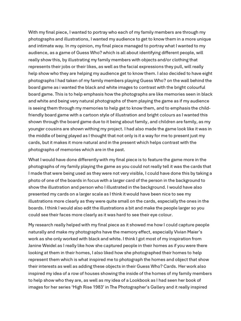 Final Evaluation - Megan Lingwood - Unit 6 - FMP | PDF | Imaging