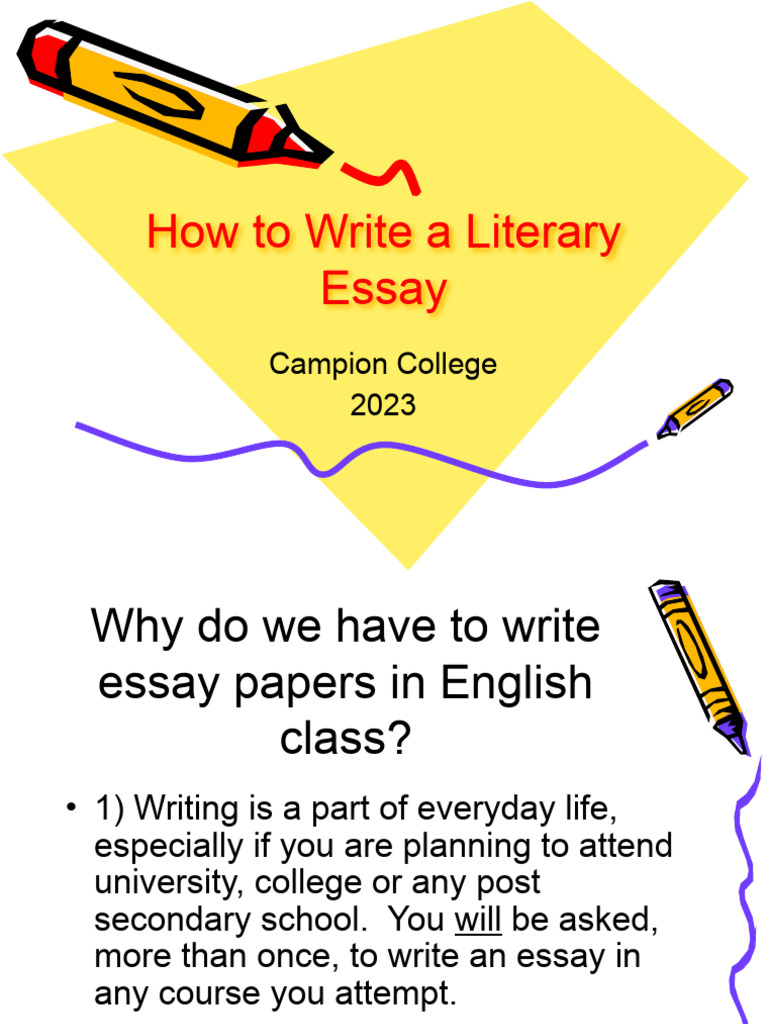 How To Write A Literary Essay-4th Form | PDF | Essays | Paragraph