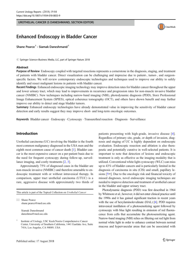 Enhanced Endoscopy for Bladder Cancer | PDF | Clinical Medicine ...