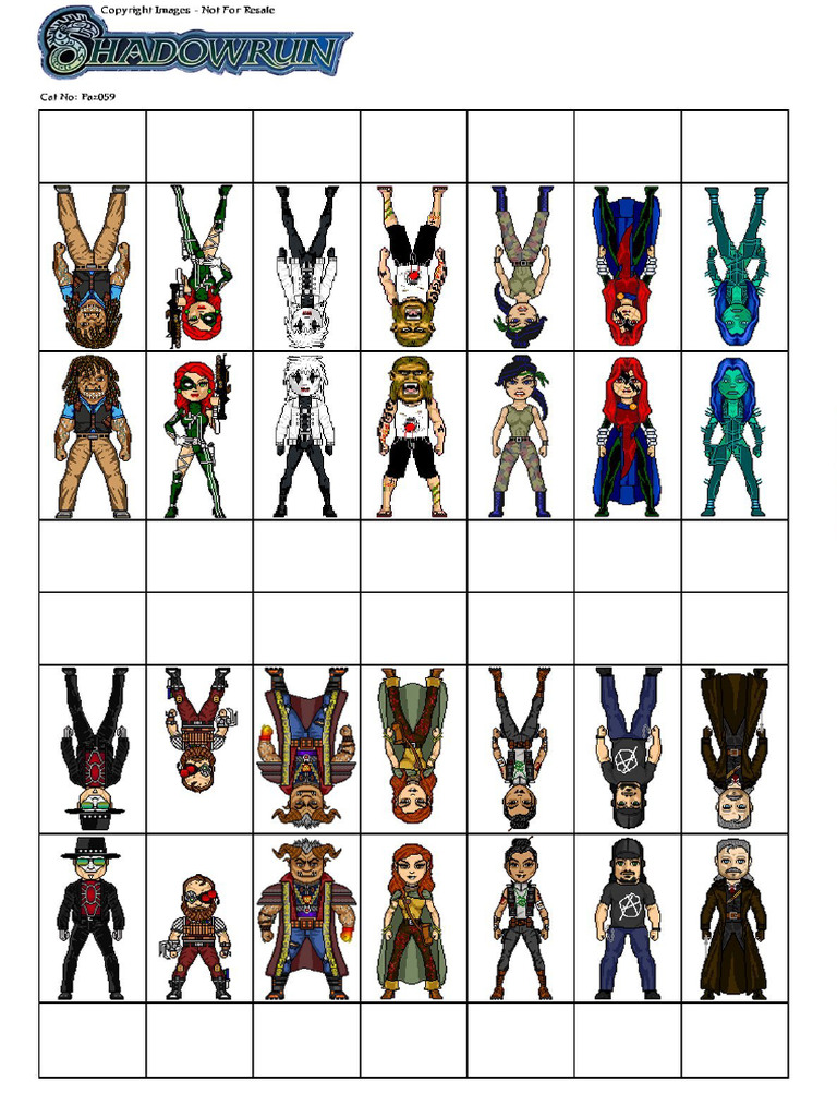 Paper - Miniatures. .Paz059. .Shadowrun. .Cardstock - boardgame.D&D.D20 ...