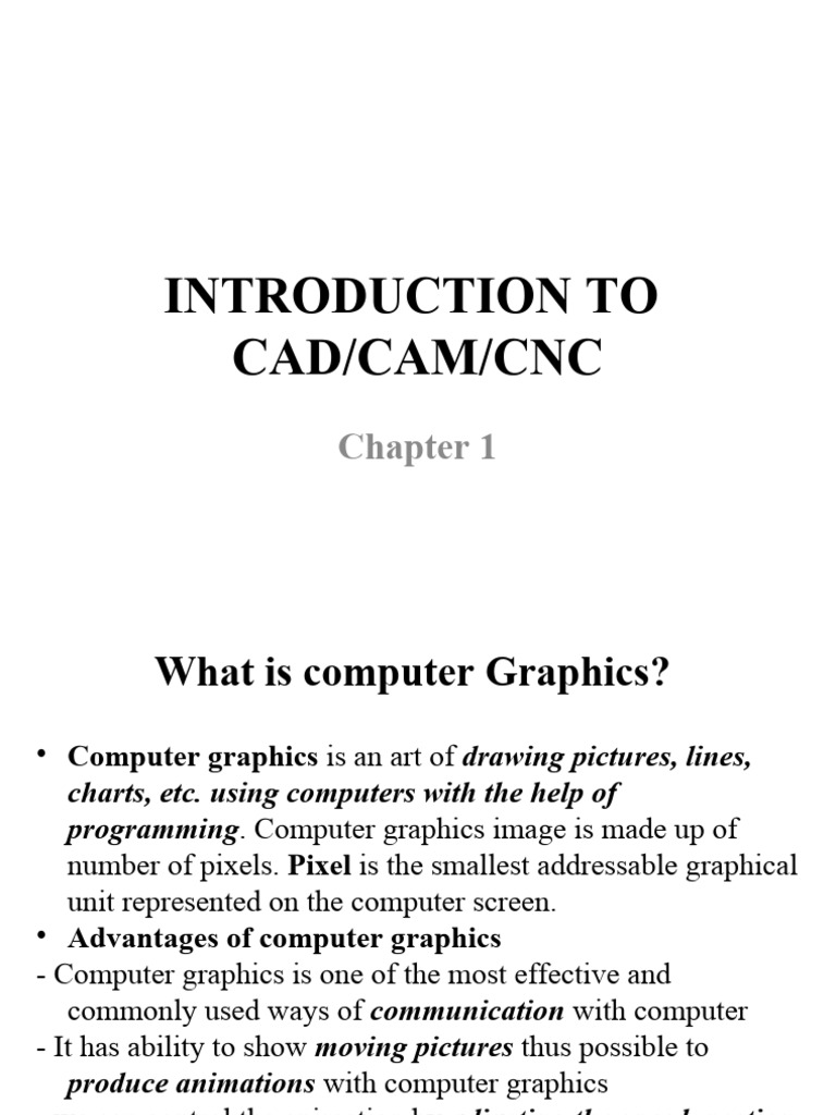 Introduction to CAD/CAM/CNC | PDF | Computer Aided Design | 3 D Modeling