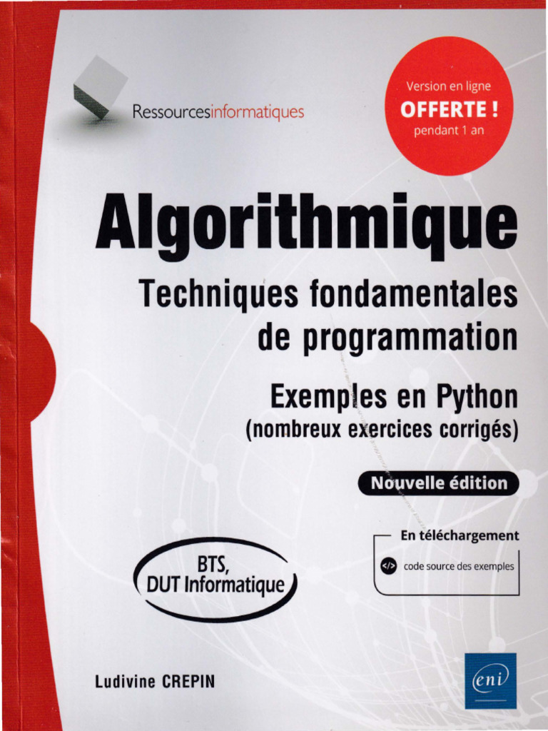 Eni Algorithmique Technique de Programmation en Python 2ed... Wawacity ...