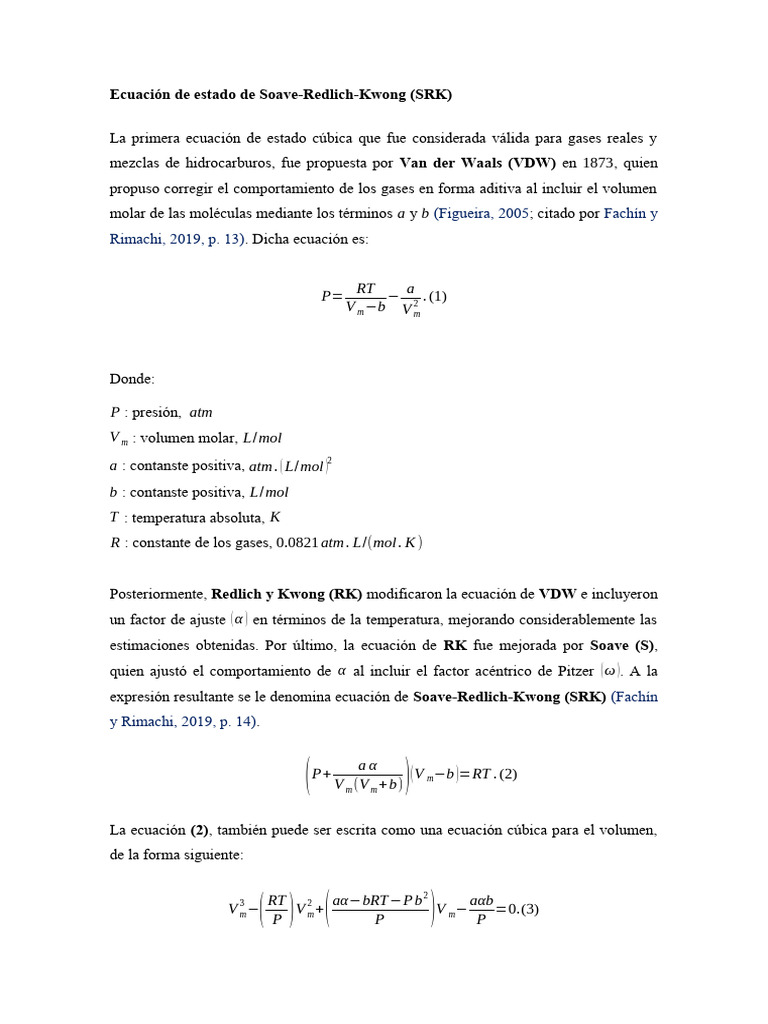 Ecuación de SRK-1 | Descargar gratis PDF | Mecánica estadística ...