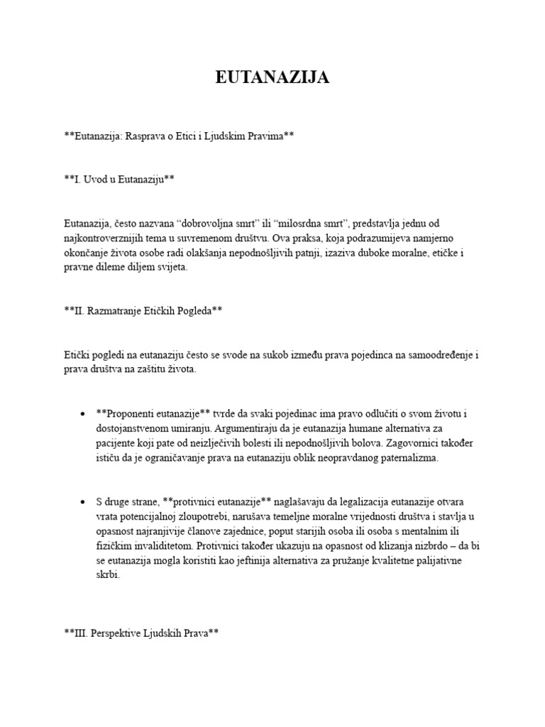 Eutanazija | PDF