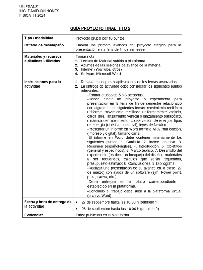 Guía Proyecto Final Hito 2 | PDF | Informática