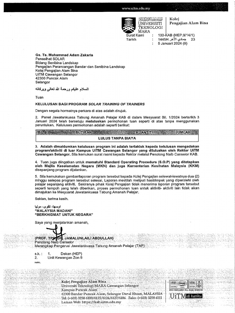 Gs. Ts. Muhammad Adam - Solar TOT | PDF