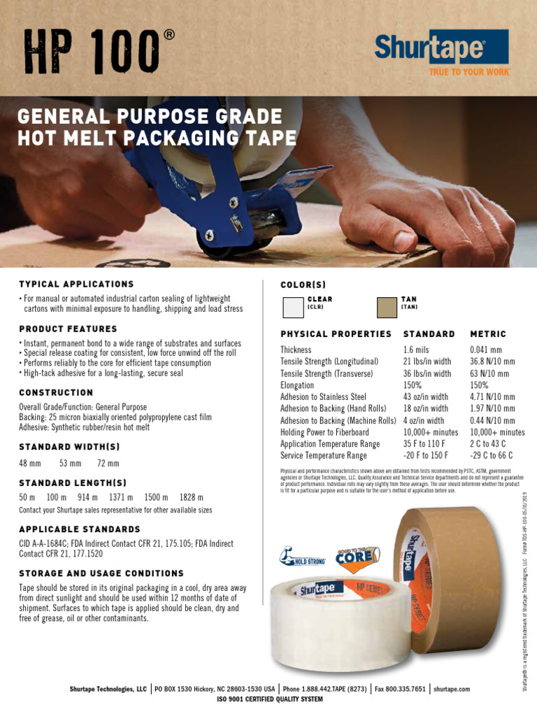 HP100 Technical Data Sheet | PDF | Adhesive | Materials