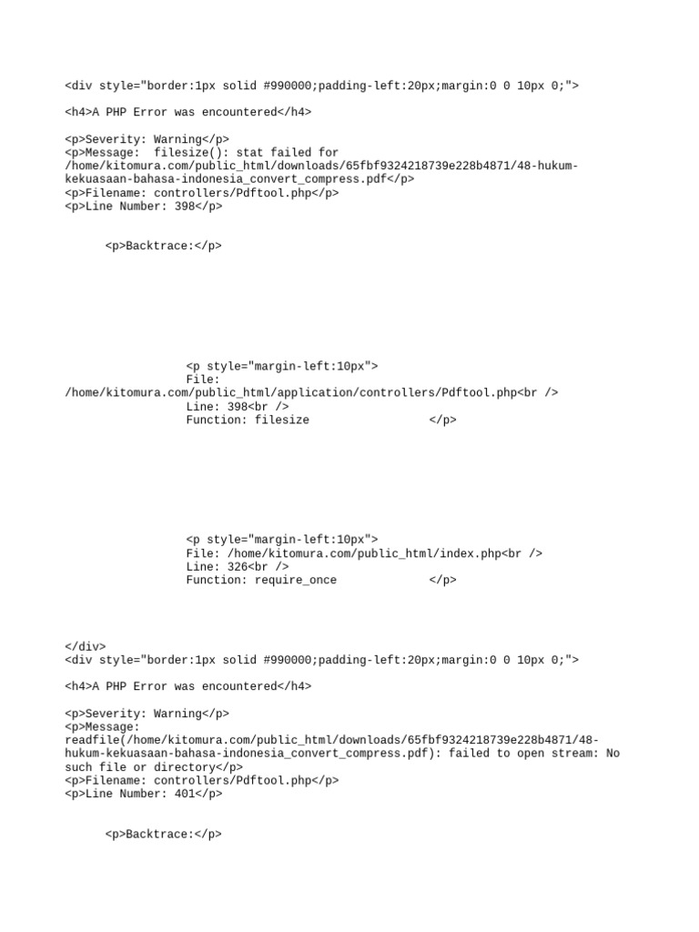 PHP Error Debugging Guide | PDF | Computers