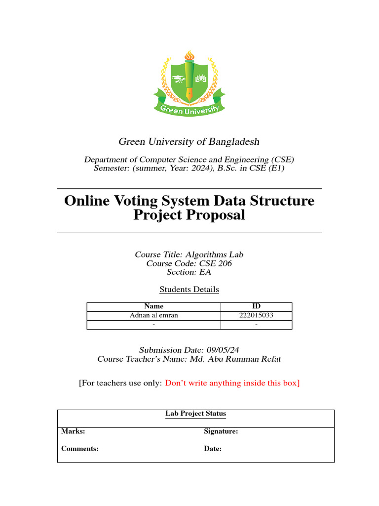 Online - Voting - System - Data - Structure - Project - Proposal ...