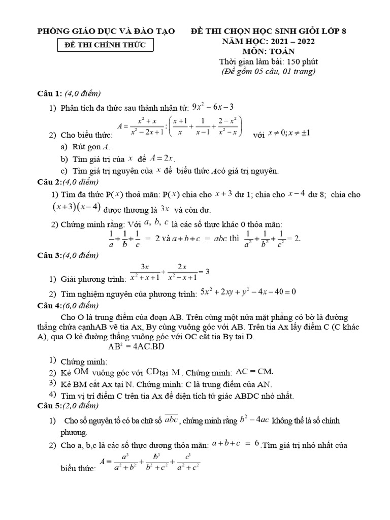 De Thi Chon HSG | PDF