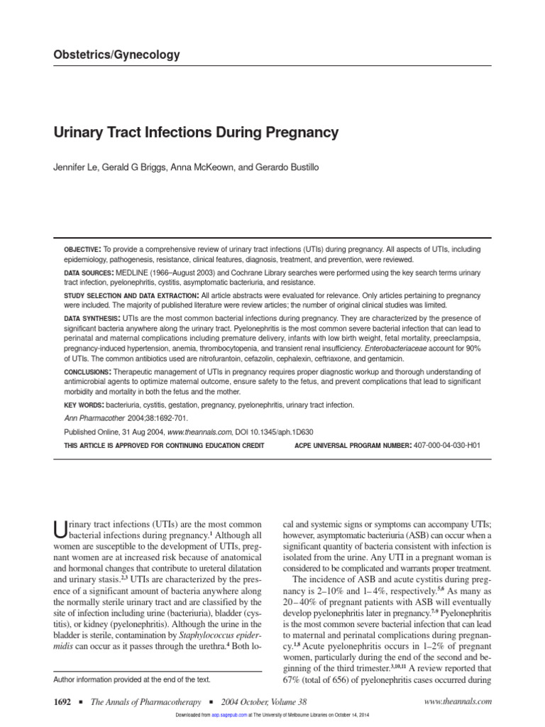 First Reference UTI Ebn | PDF | Urinary Tract Infection | Preterm Birth