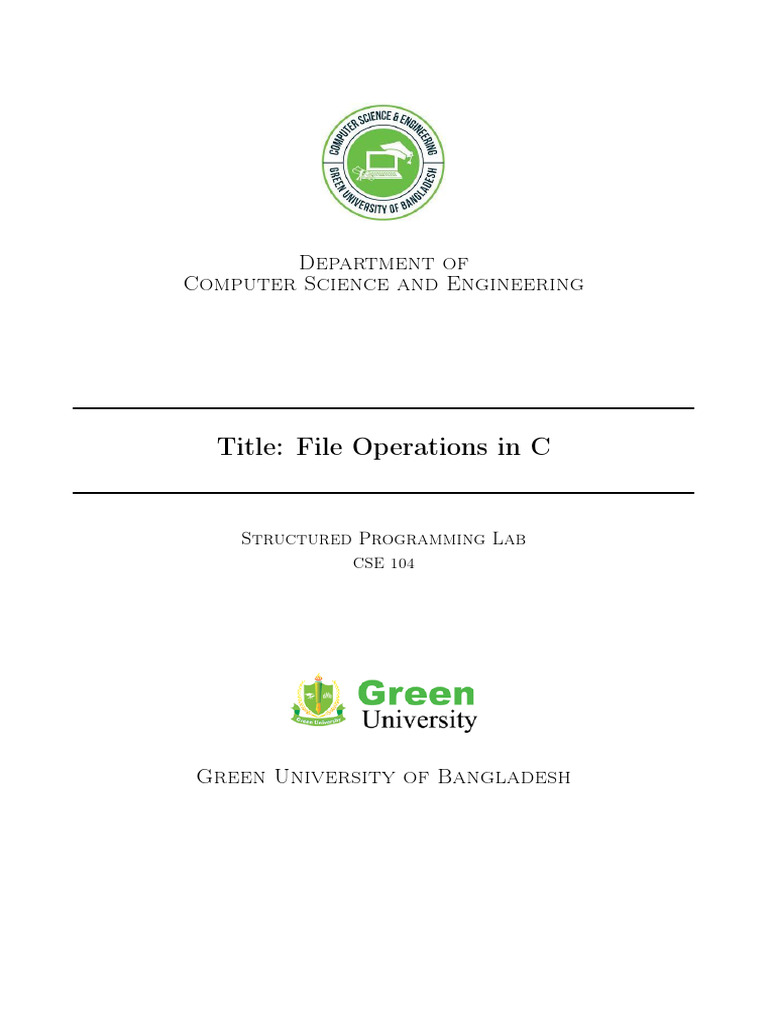 File Operations in C | PDF | Computer File | Computer Data Storage