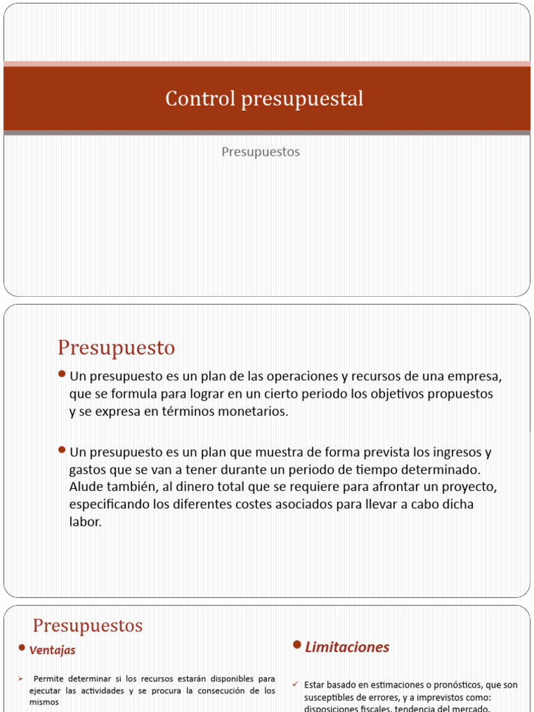 Control Presupuestal - Presupuestos | PDF | Presupuesto | Business