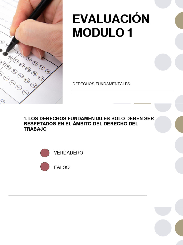 Evaluación Modulo 1 | PDF | Derechos fundamentales | Constitución