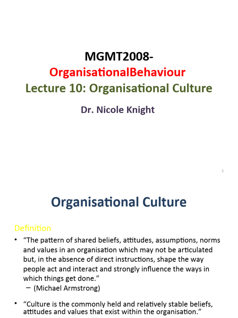 MGMT 2008 - Culture Lecture-ELEARNING PRESENTATION-MARCH 2024 | PDF ...
