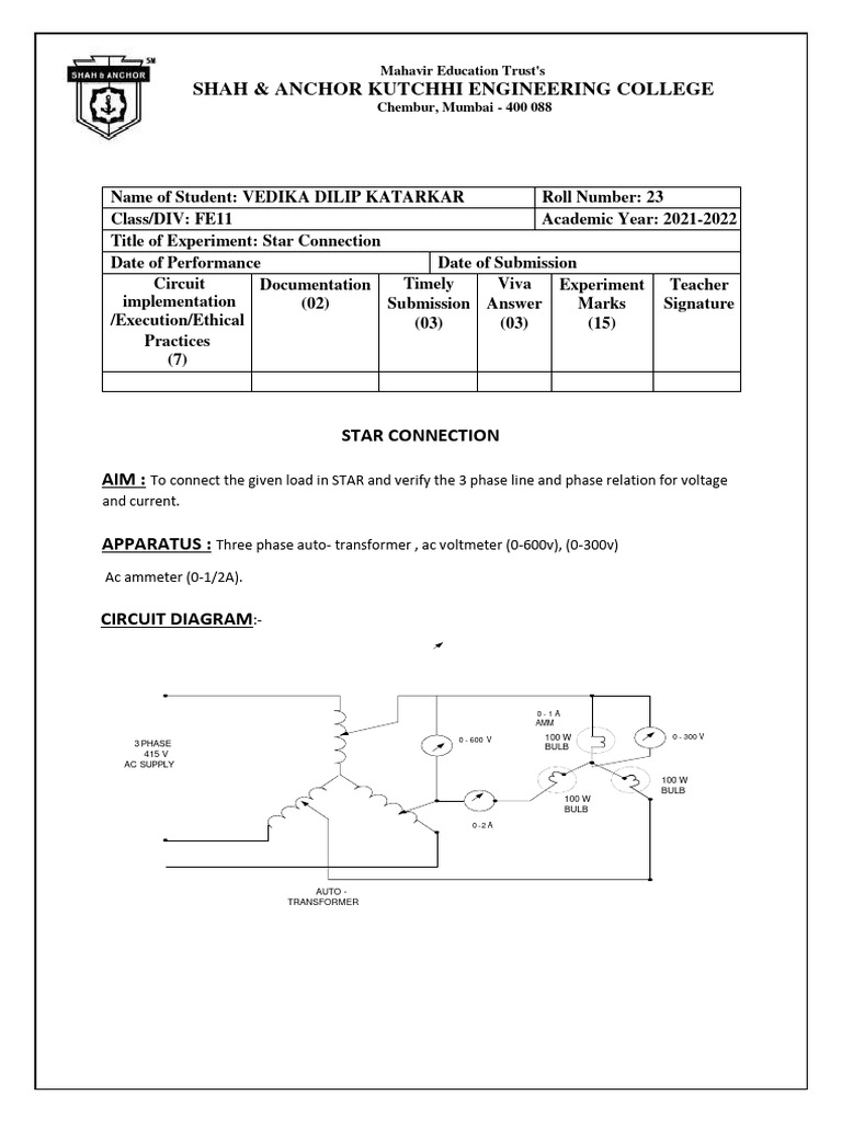 8-Star Connection PDF | PDF | Voltage | Alternating Current