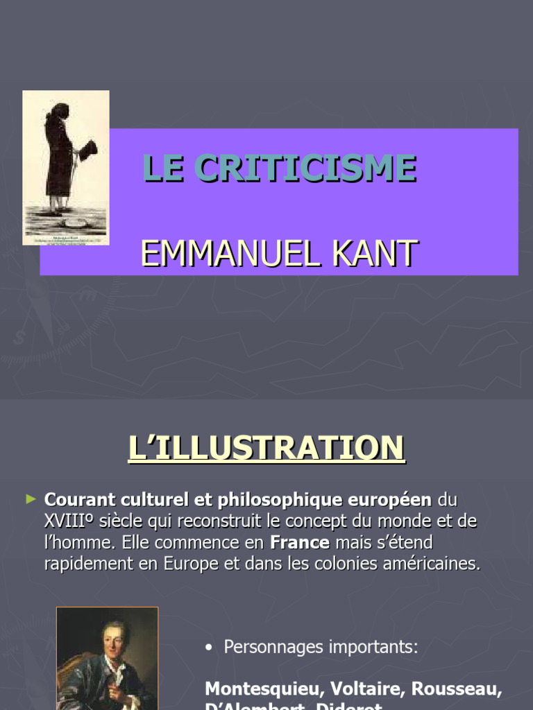 Le Criticisme de Kant et ses Fondements | PDF | Emmanuel Kant ...