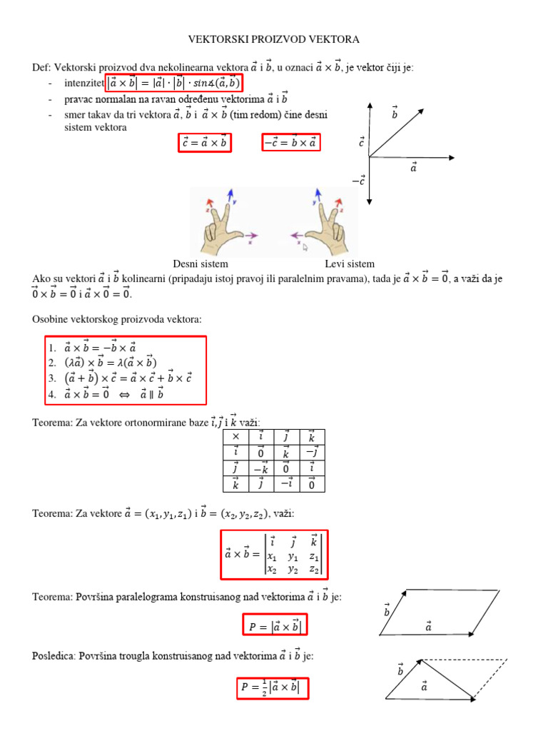 Vektorski Proizvod Vektora RL | PDF