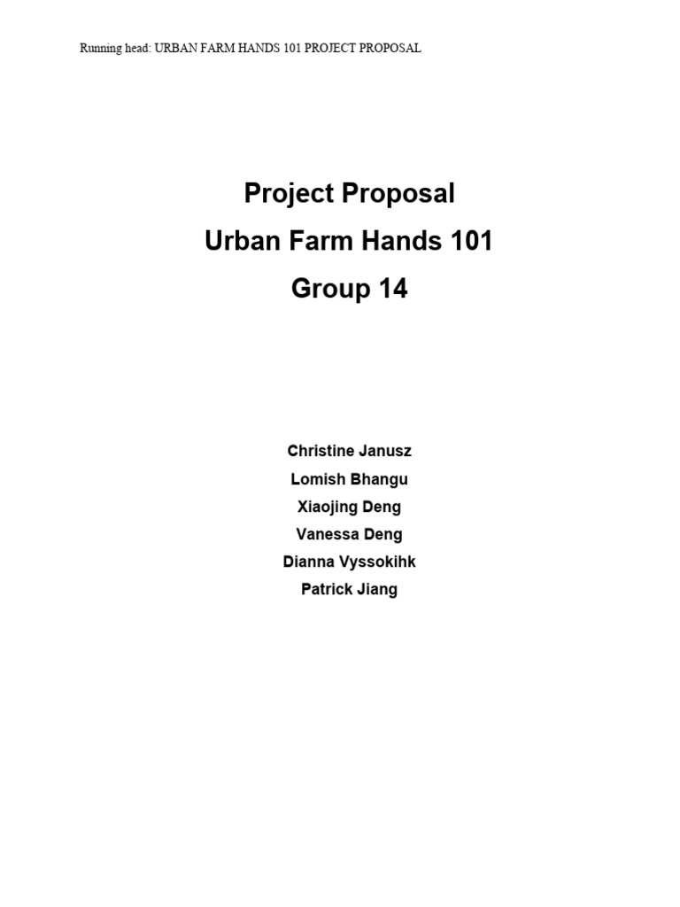 LFS350 Group14 ProjectProposal Urbanfarmhands101-1 | PDF | Urban ...