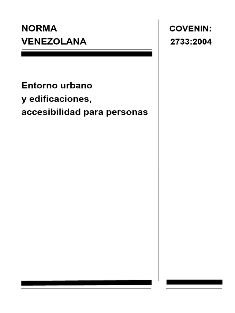 Normativa COVENIN 2733:2004 Accesibilidad | PDF | Accesibilidad | Escalera