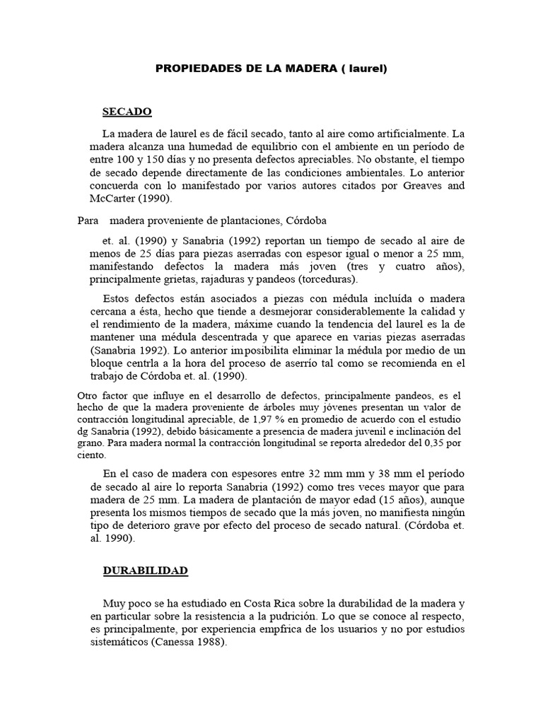 PROPIEDADES DE LA MADERA | PDF | Madera
