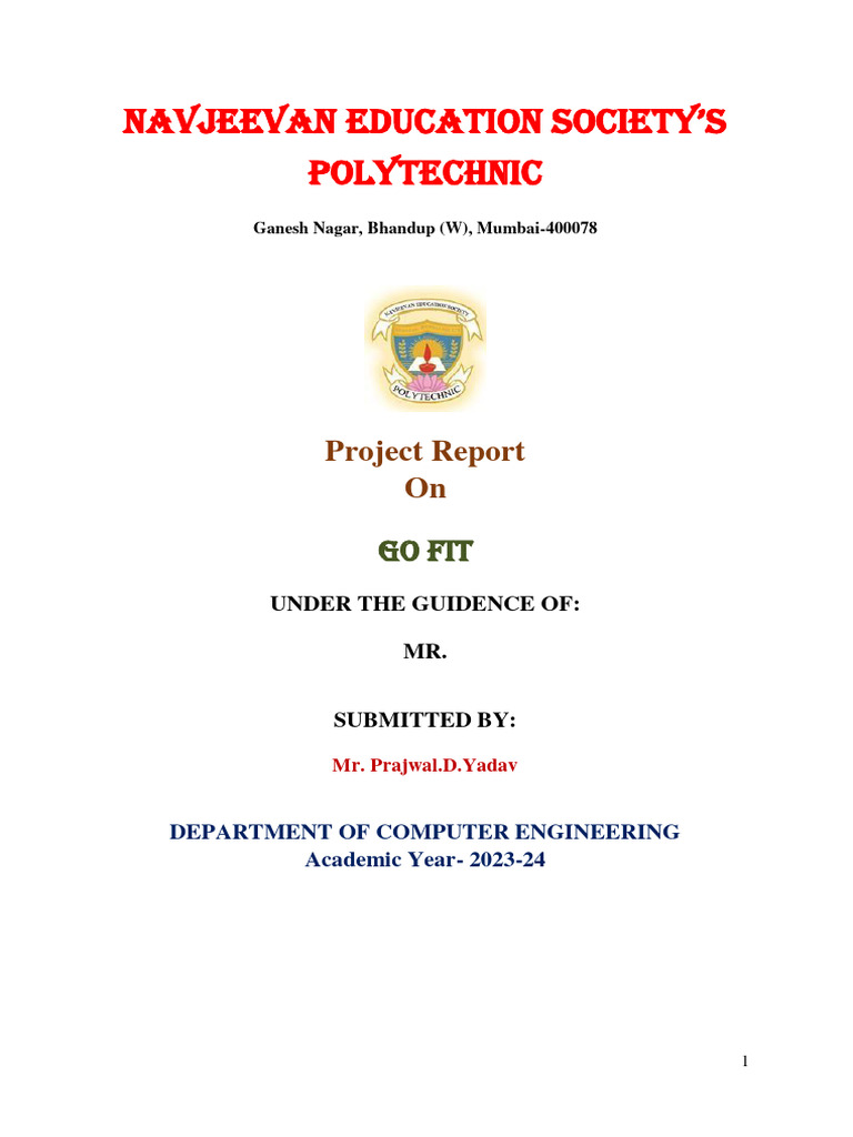 Go Fit: Personalized Fitness App Report | PDF | Xml | Java (Programming Language)