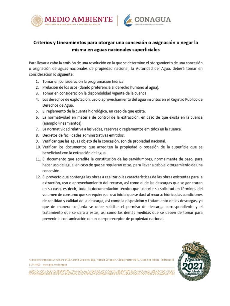 Criterios_para_otorgar_concesi_n_agua_superficiales | PDF | Agua ...
