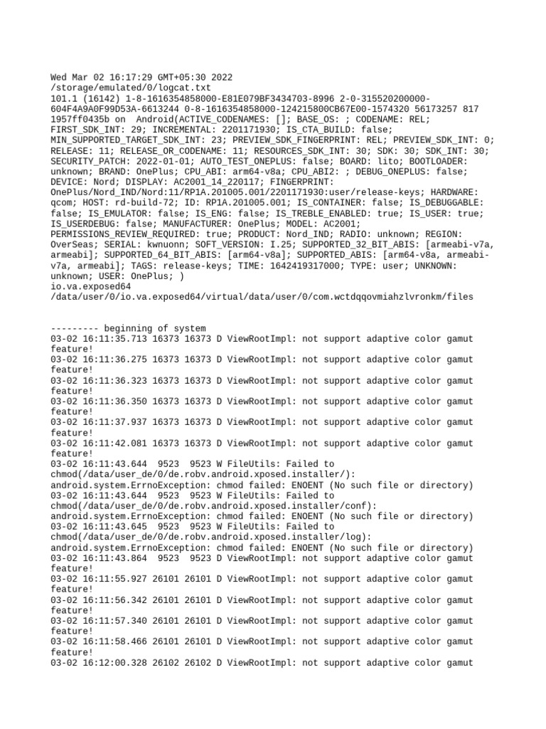 Logcat | PDF | Java (Programming Language) | Android (Operating System)