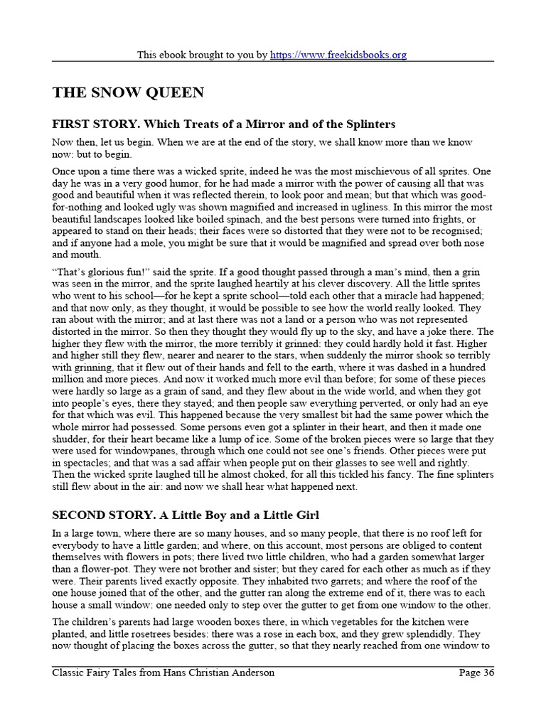 Hans-Christian-Andersen-Fairy-Tales-THE SNOW QUEEN | PDF | The Snow Queen