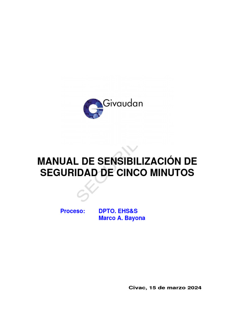 Manual de Sensibilización de Seguridad de Cinco Minutos-1 | PDF | ruido | Escuchando