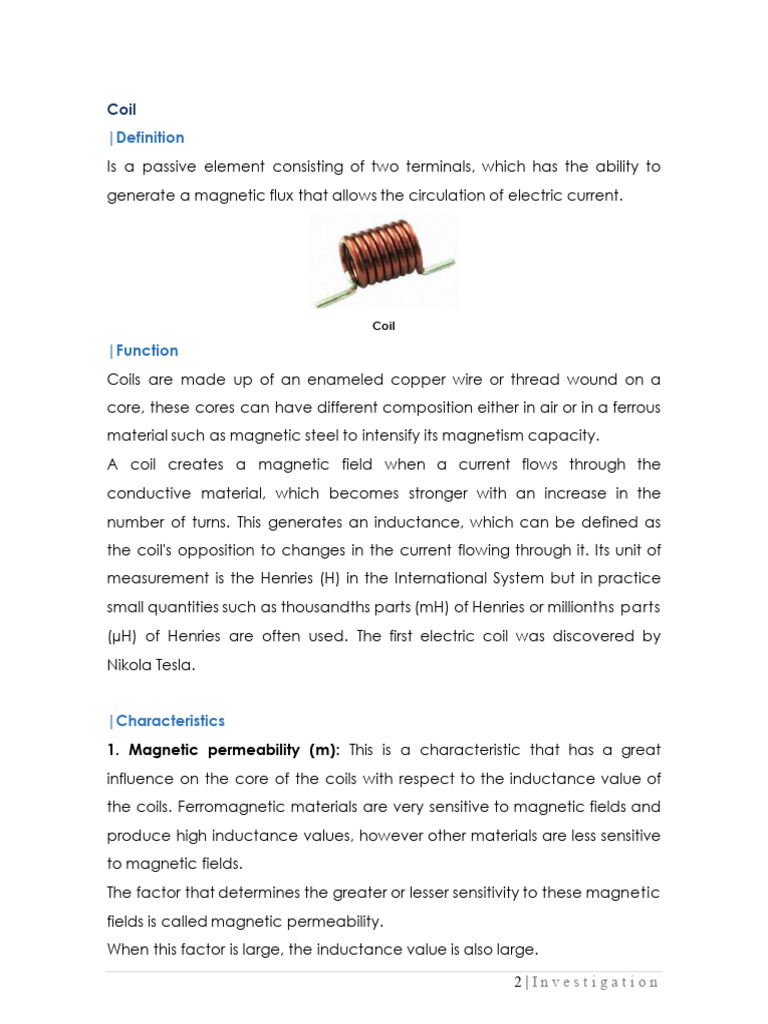 Investigation - Electricity Concepts | PDF | Electrical Resistance And Conductance | Inductor