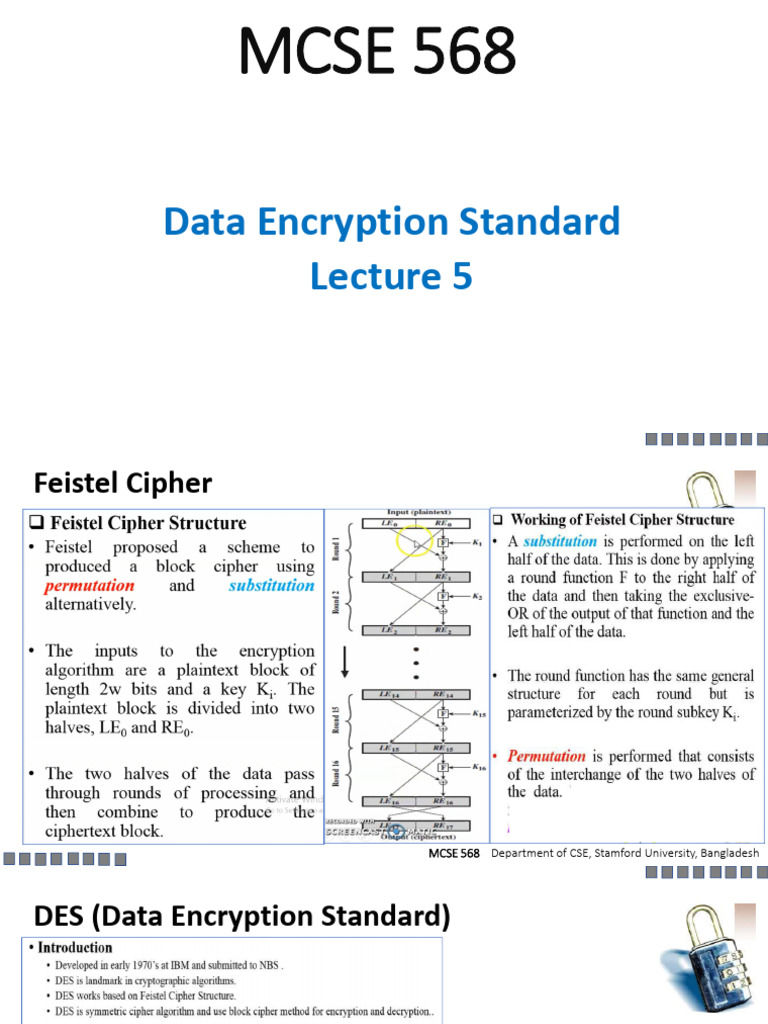 Data Encryption Standard SUZ | PDF | Cryptography | Secure Communication