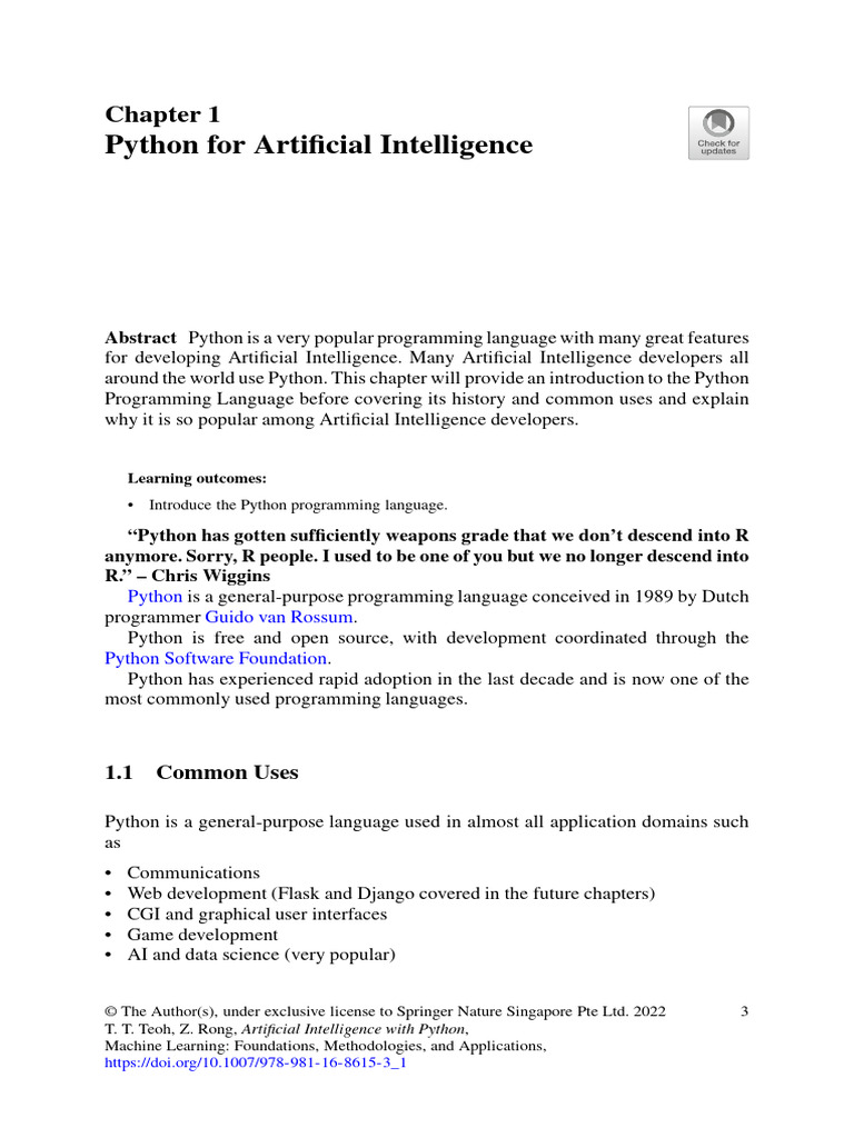 Python for AI Developers | PDF | Python (Programming Language) | Deep Learning