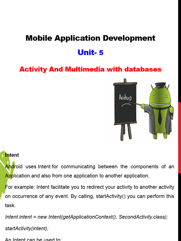 Mad Unit 5 | PDF | Method (Computer Programming) | Bluetooth