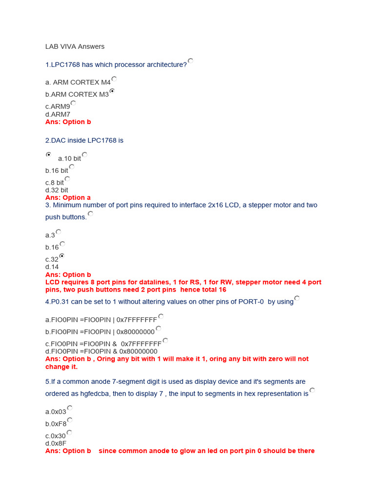LAB VIVA Answers | PDF | Integrated Circuit | Manufactured Goods