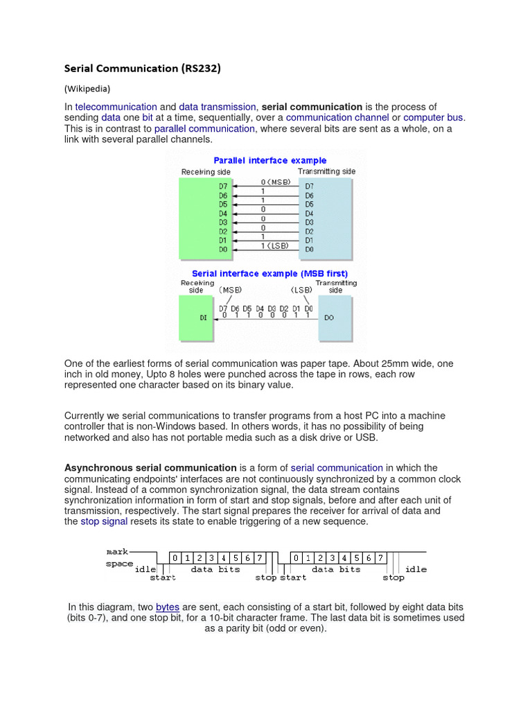 Serial Communication | PDF | Ascii | Bit