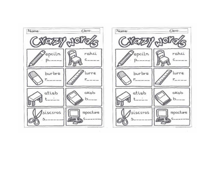 Classroom Objects Practice | PDF