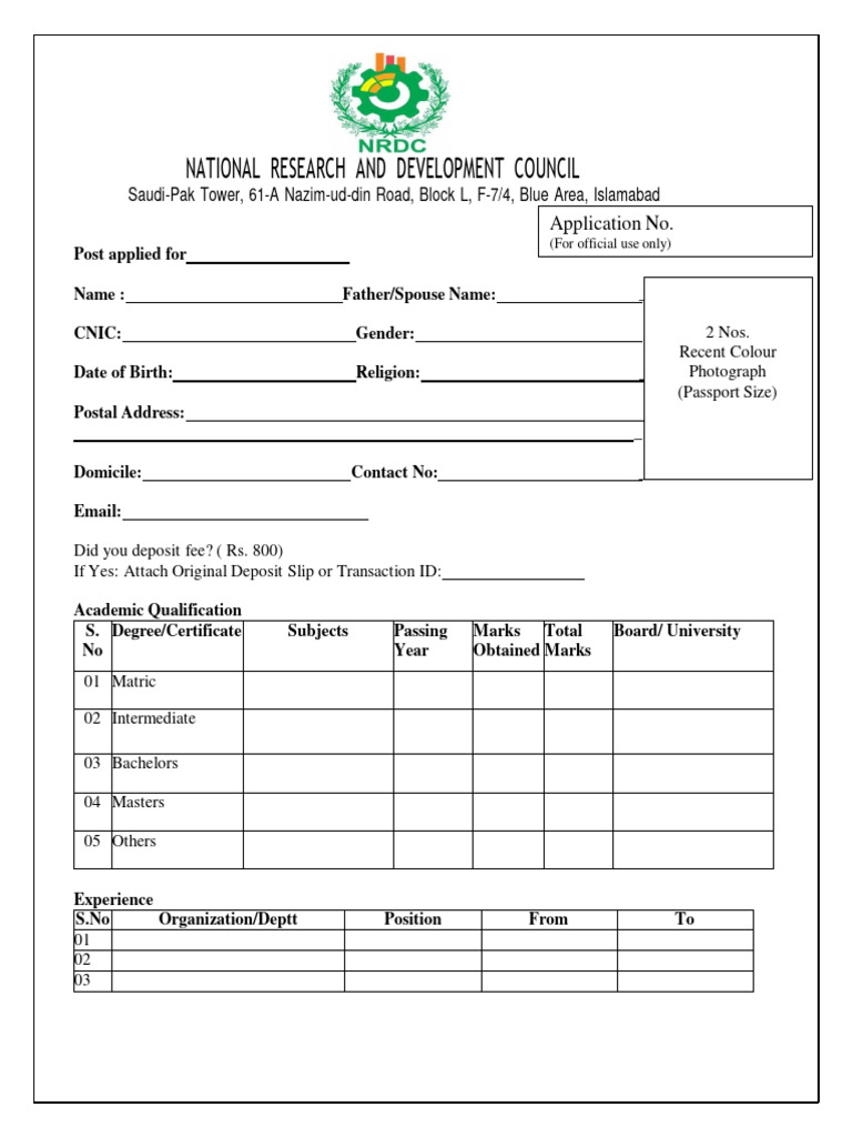 NRDC Form | Download Free PDF | Service Industries | Banking