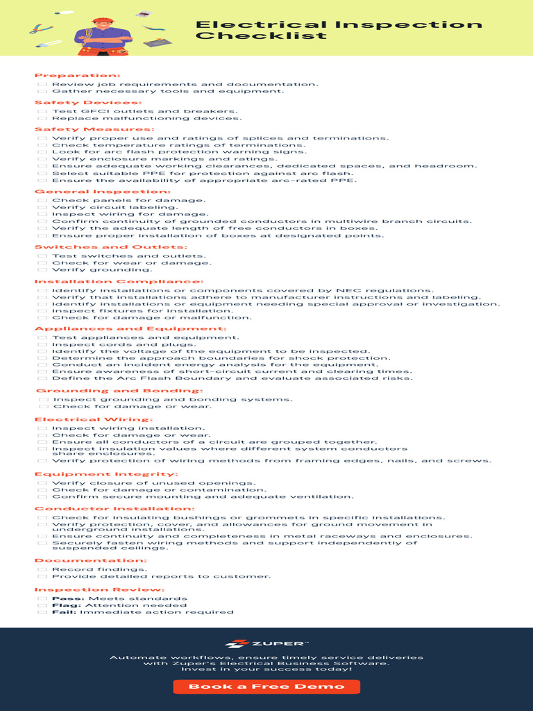 Electrical Inspection Checklist Clickable | PDF | Electrical Wiring ...