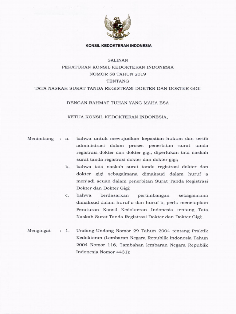 Tata Naskah STR Dokter dan Dokter Gigi | PDF | Hukum