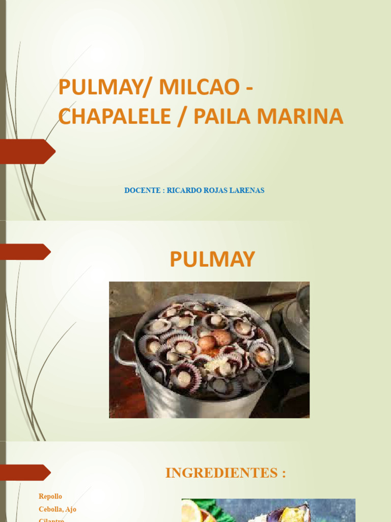 COCINA ETNICA chilena, milcao, chapalele, paila marina | PDF ...