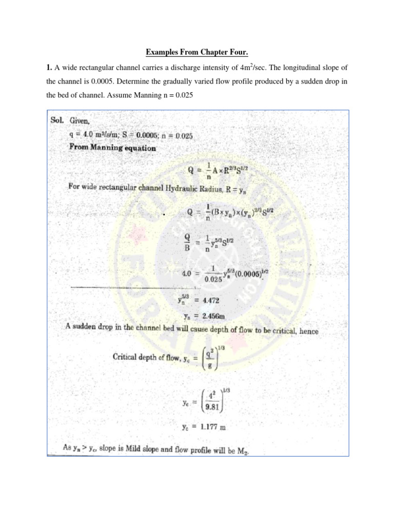 Gradually Varied Flow Profile Examples | PDF | Home & Garden