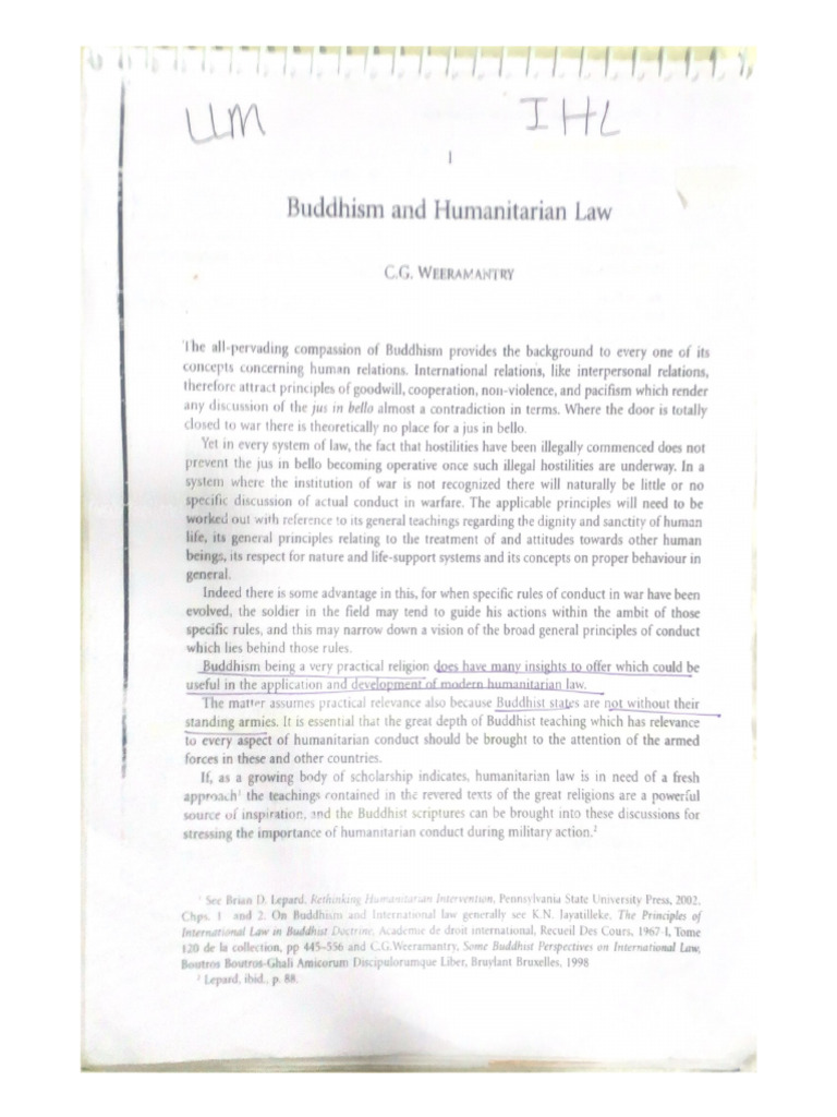 Buddhism and IHL | PDF