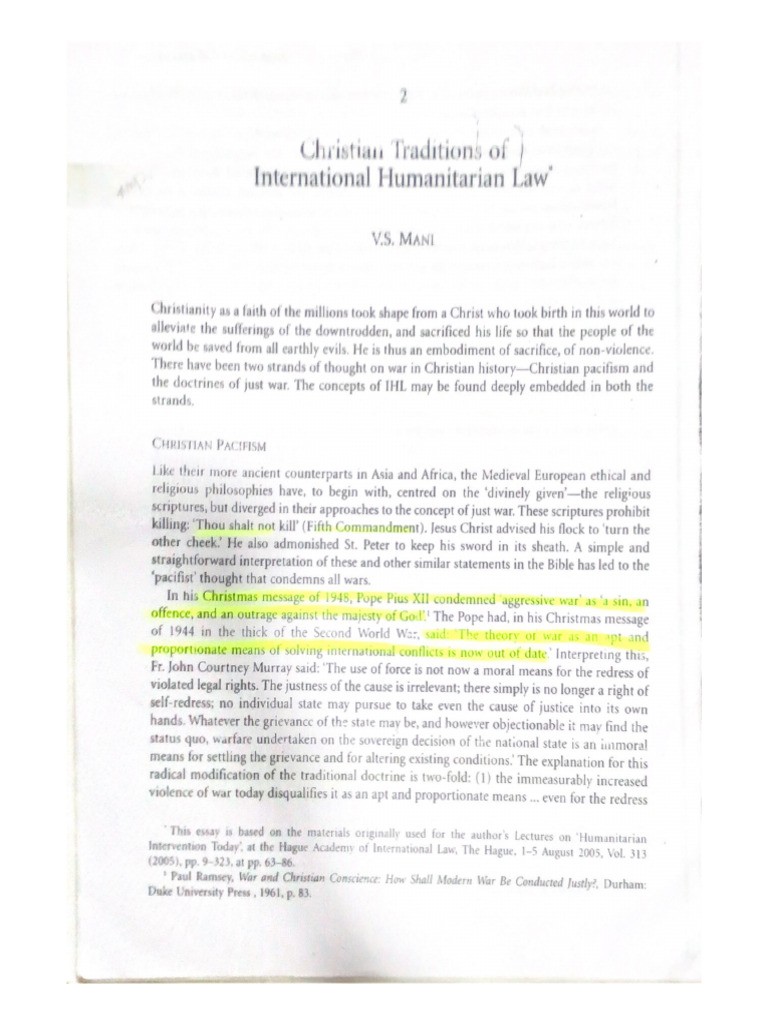 Christianity and IHL | PDF